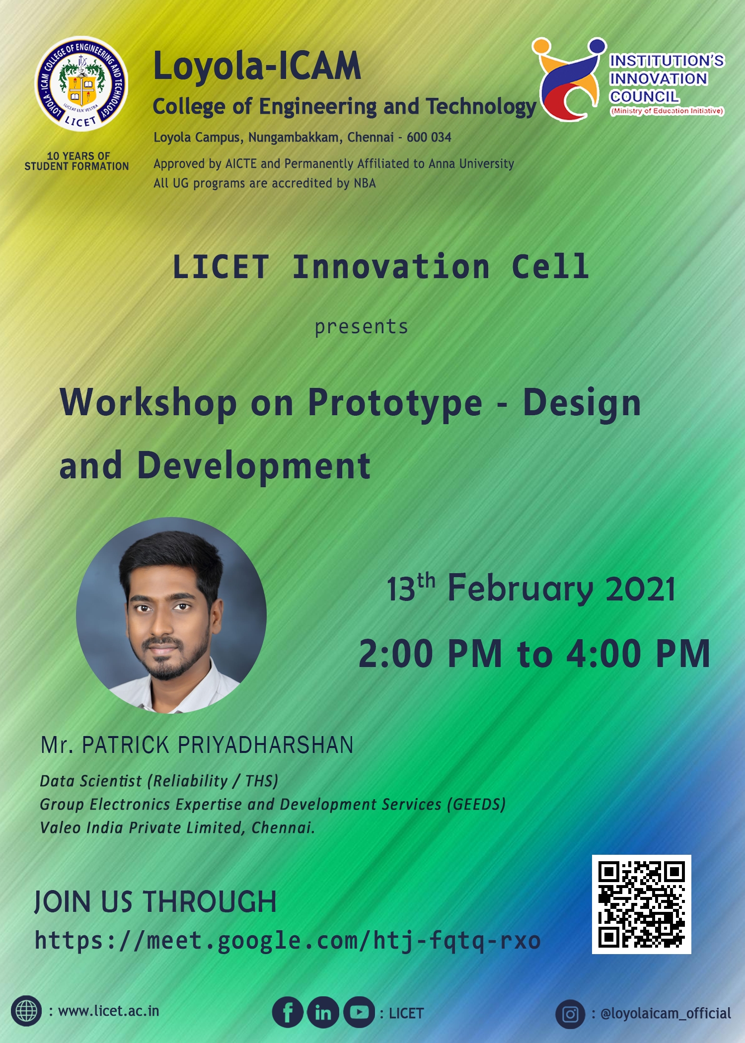 Workshop on Prototype – Design and Development – LICET