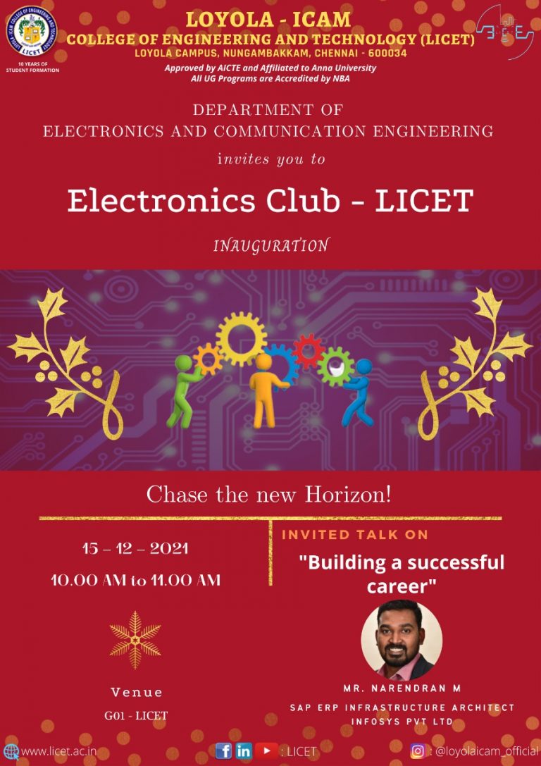 Electronics Club Inauguration – LICET