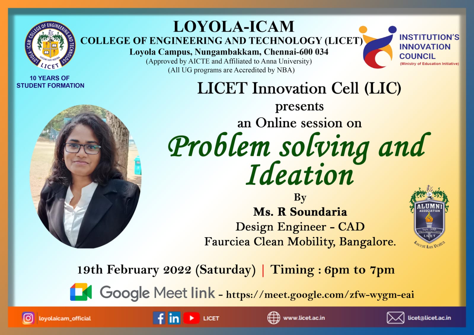 Session on Problem Solving & Ideation – LICET