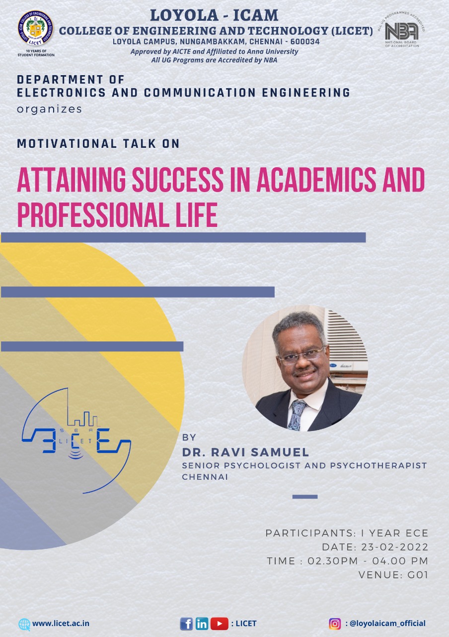 Attaining Success in Academics & Professional Life – LICET