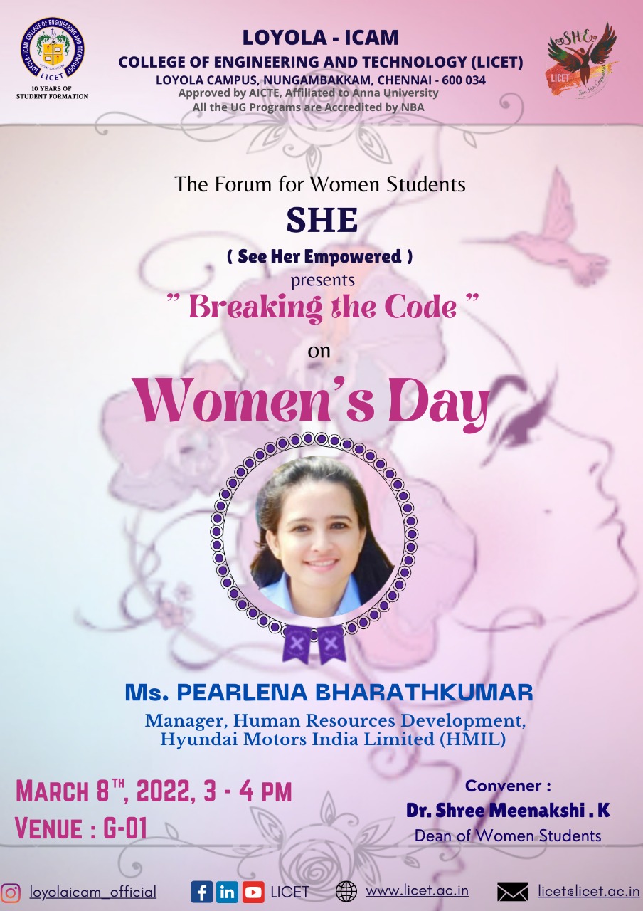 Breaking the Code- Women’s Day Event – LICET