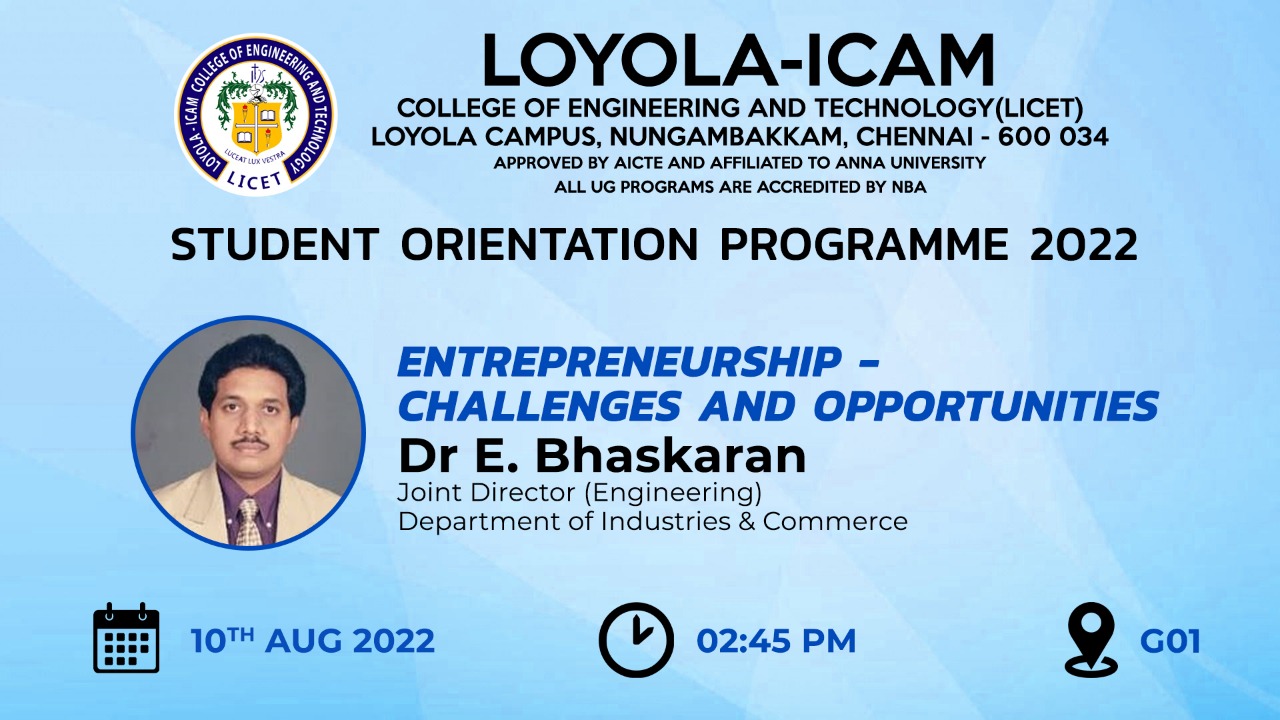 Student Orientation Programme 2022 – LICET