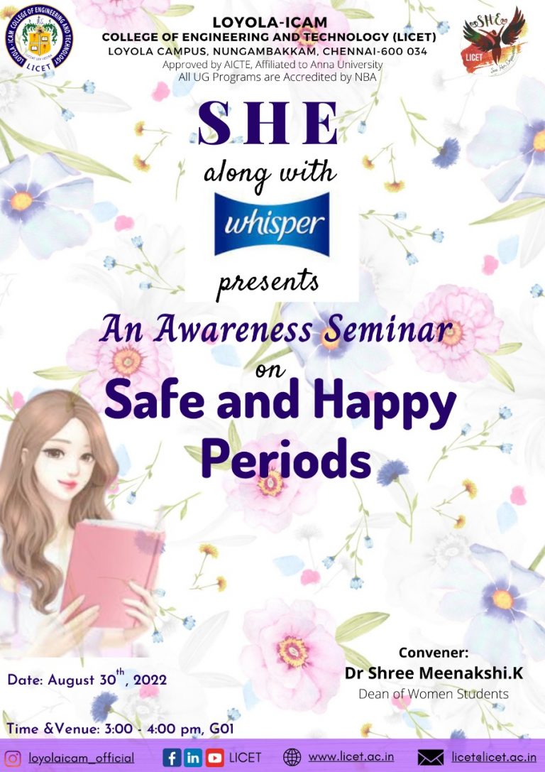 Awareness Seminar on Safe and Happy Periods – LICET