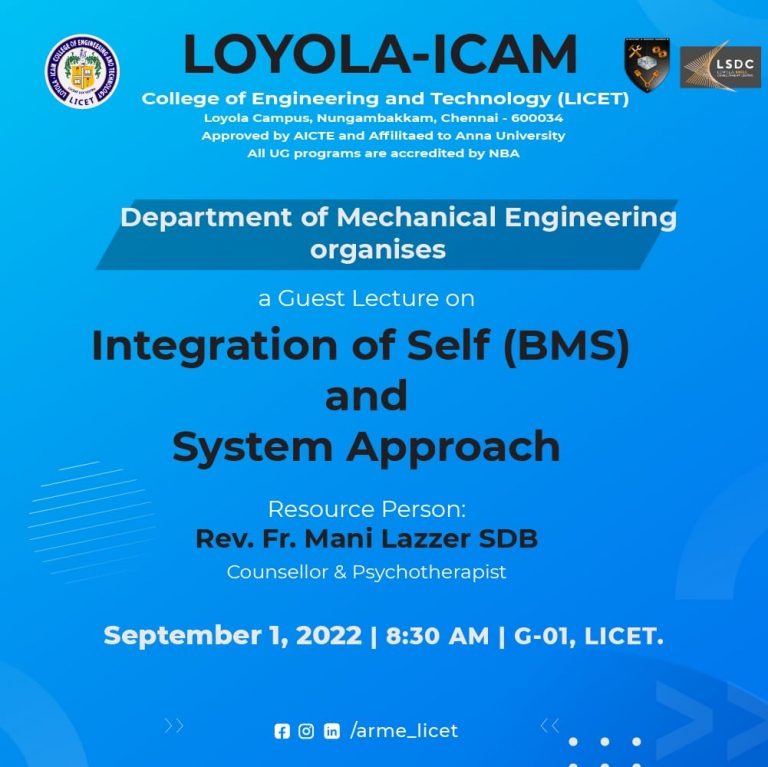 Integration of Self (BMS) and System Approach – LICET