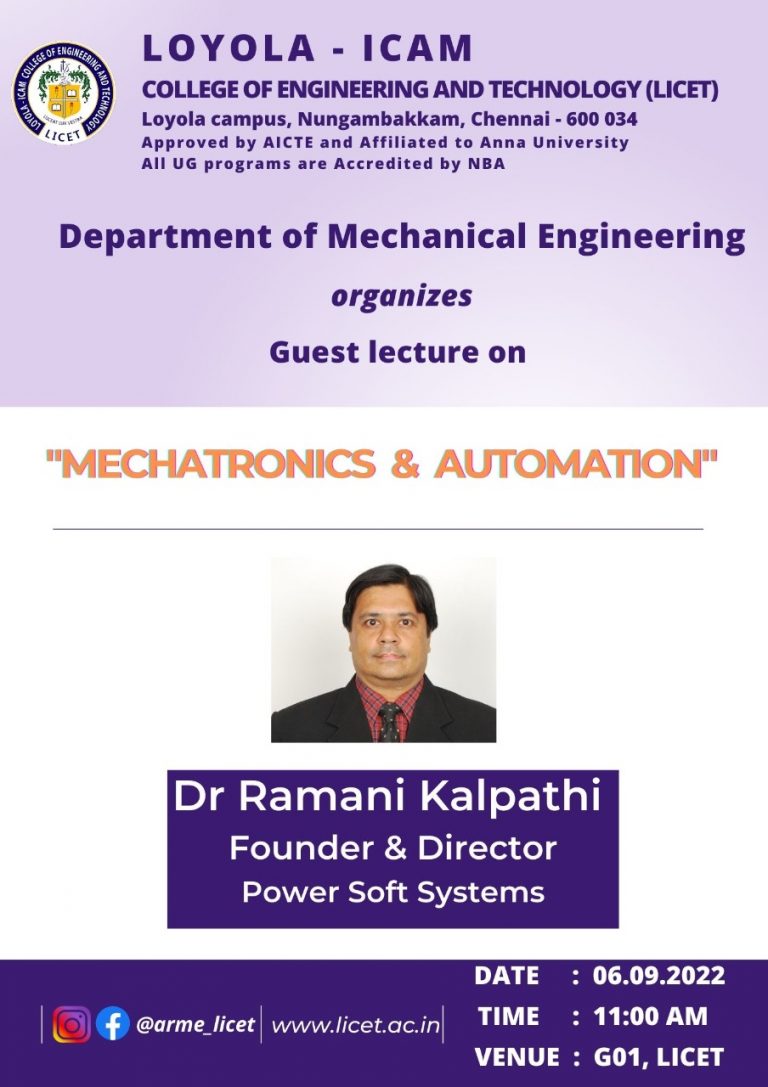 Mechatronics and Automation – LICET
