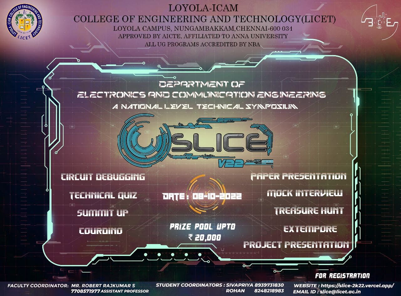 SLICE 2K22: ECE Symposium Website – LICET