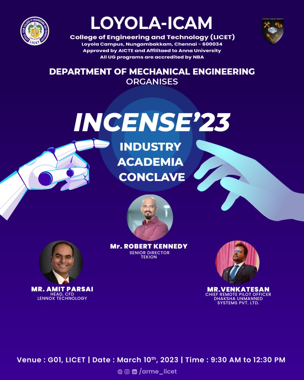 INCENSE 2023: Industry Academia Conclave – LICET