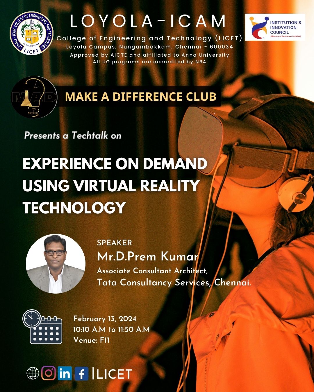 Experience On Demand Using Virtual Reality Technology – LICET