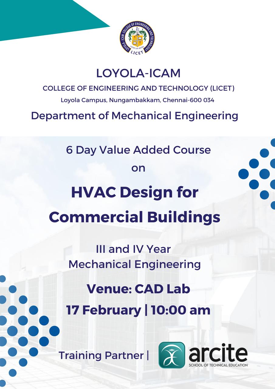 Value Added Course on HVAC Design for Commercial Buildings – LICET