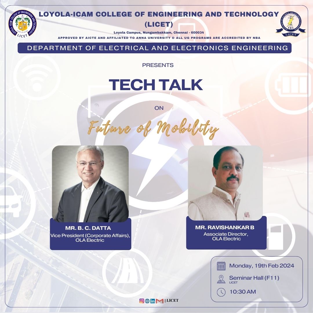 Tech Talk on Future Of Mobility – LICET