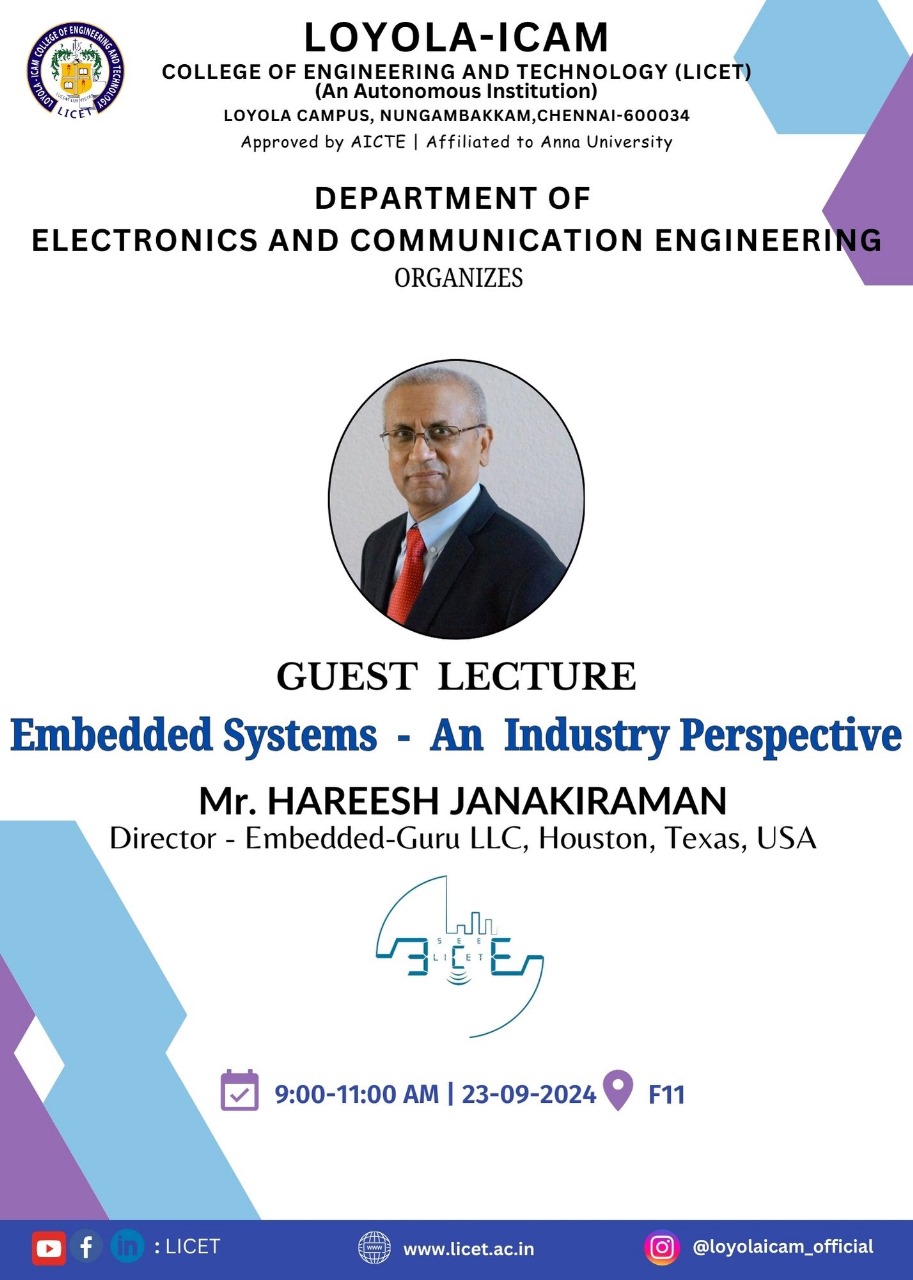Embedded Systems – An Industry Perspective – LICET