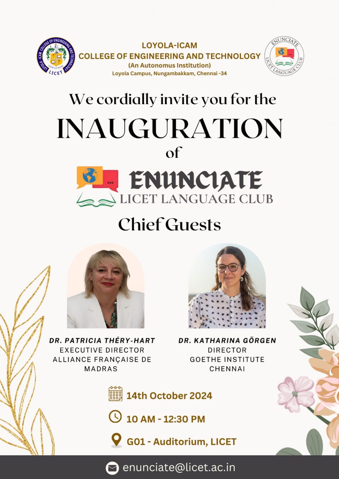 Enunciate LICET Language Club – Inauguration – LICET